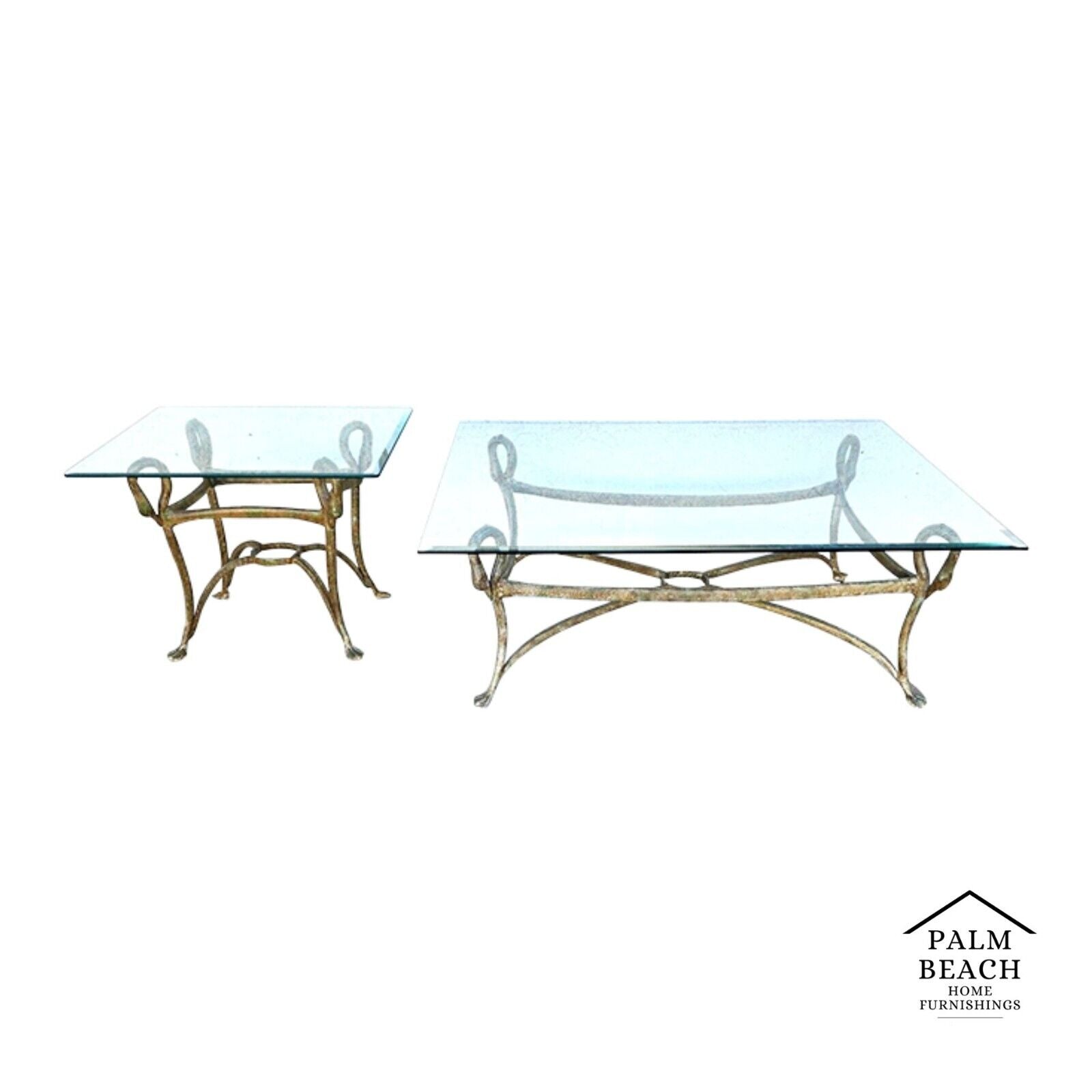 Maison Jansen Style Swan Tables Set of 2 – Palm Beach Home Furnishings